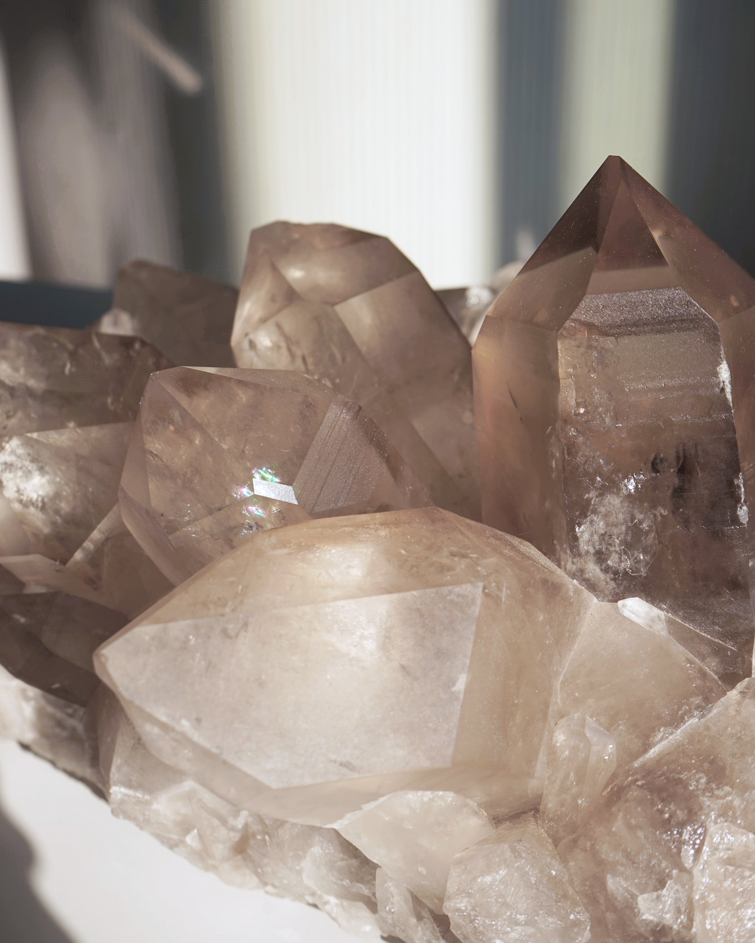 Smoky Lemurian Quartz Cluster– Echoz Crystals