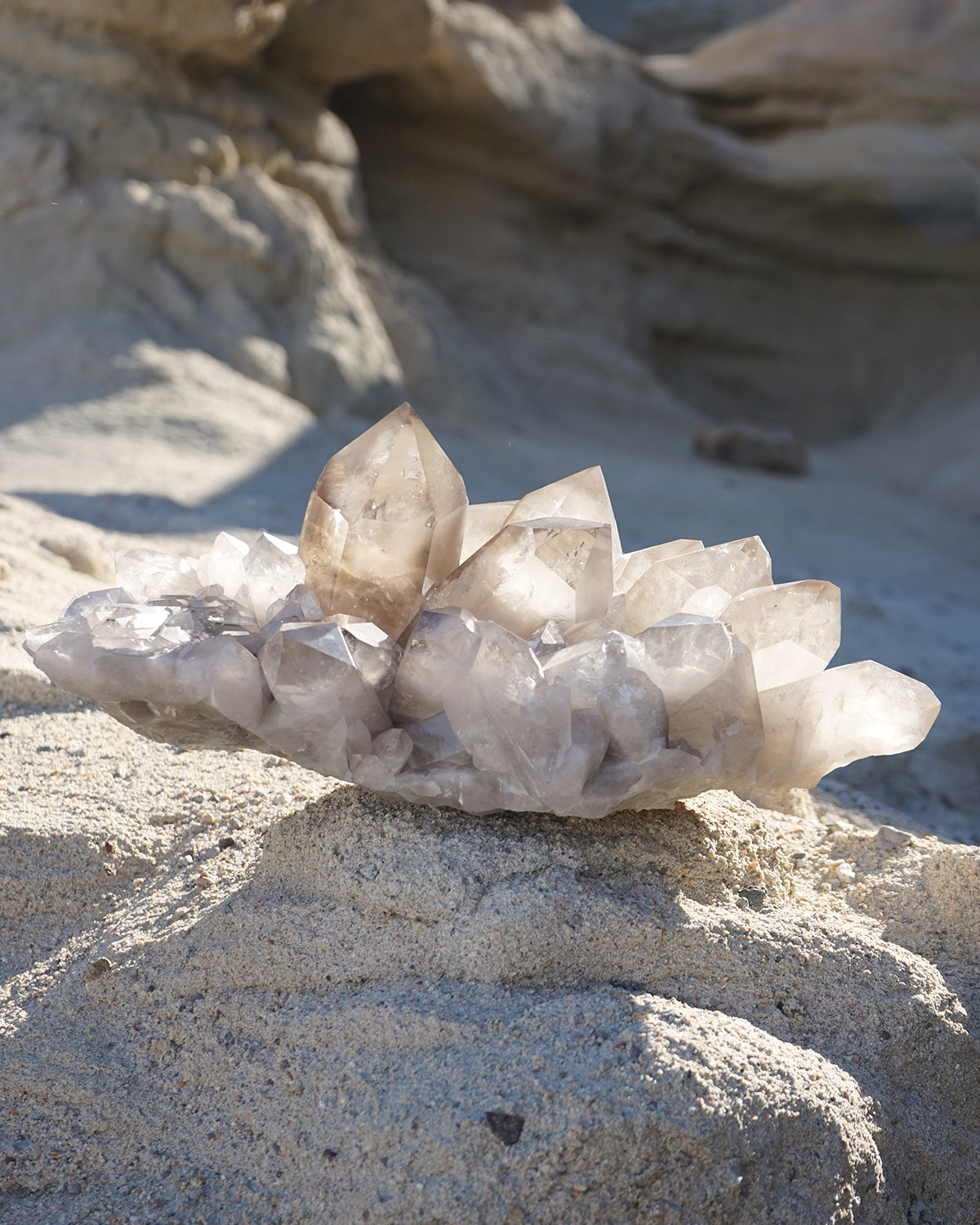 Smoky Lemurian Quartz Cluster– Echoz Crystals